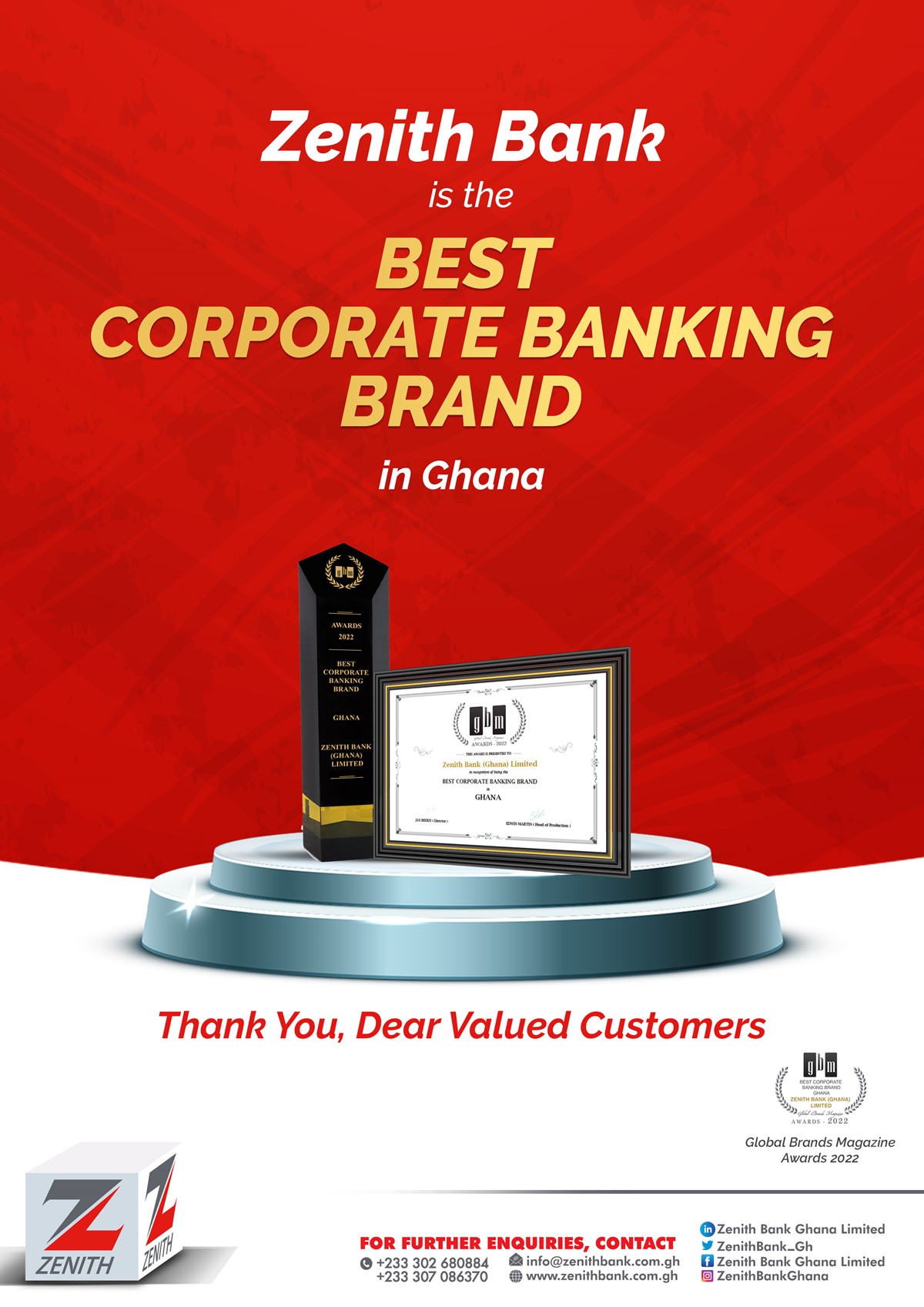 ZENITH BANK IS THE BEST CORPORATE BANKING BRAND IN GHANA - Zenith Bank ...